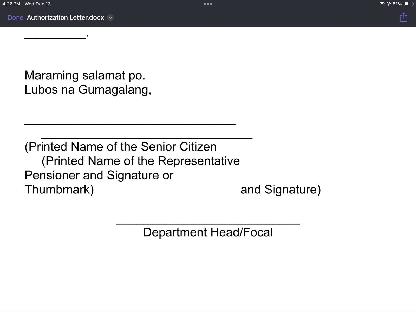 OSCA’s PAMASKONG HANDOG
